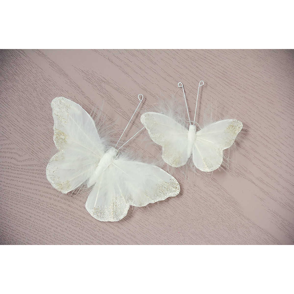 Inspired by Jewel Butterfly Wall Decorations Premium Quality Real Feather 3D Wall Decals Girls Bedroom | Stunning Gold Glitter Decor Stickers All Rooms & Nursery Sets | 10 Adhesive Pieces