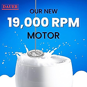 Dairy Maestro - Premium Milk Frother and Whisk for Barista-Quality Beverages. Perfect for Cappuccinos, Lattes, Matcha, Hot Chocolates, Smoothies, Milkshakes, Salad Dressings and Omelettes (Gray)