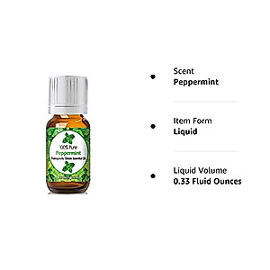 Diffuse Essential Oils 10ml - Pure Peppermint Essential Oil - 0.33 oz