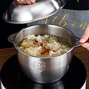 Hemoton Stainless Steel Cooking Utensils 1pc Stainless Steel Pot Kitchen Cover with Cover Stainless Steel Stock Pot