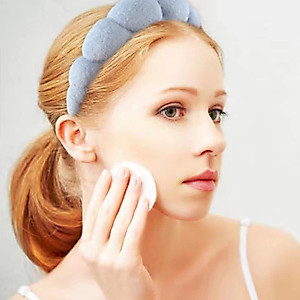 FRDTLUTHW Spa Headband for Washing Face, Terry Towel Cloth Fabric Hair Bands Makeup Head Bands for Women Girls(Pink&Blue, pack of 2)