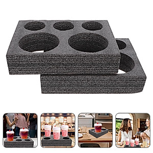 Cabilock 2pcs 5 Hole Cup Holder Drink Carrier Cup Tray Drinks Car Cup Holder Take Out Milk Tea Holder Outdoor Cup Fixing Holder Packing Cup Holders Water Cup Drink Holder Supplies