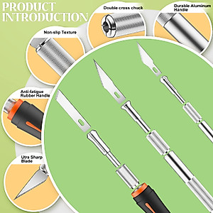 JETMORE 16 Pcs Craft Knife, 3 Pcs Exacto Knife with 13 Pcs SK5 Steel Sharp Blades, Professional Hobby Knife Perfect for Modeling, Carving, Precision knife for Arts & Crafts, Art Knife Exacting Knife