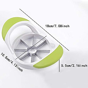 Fruit & Vegetable Corers,Apple Slicer, Stainless Steel Apple Cutter,Divider Up to 4 Inches Apples,Use for Apples, Pears, Potatoes, Onions Cutting,Green