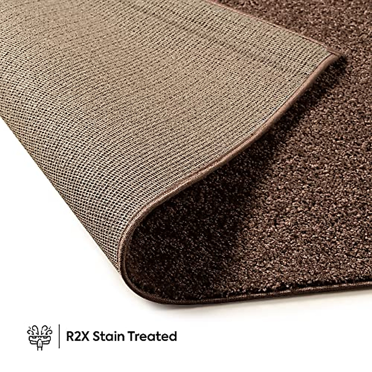 Furnish my Place Modern Plush Solid Brown Color Rug, Indoor/Outdoor Mat, Area Rugs Great for Kids, Pets, Event, Wedding, Living Room, Made in USA, 2' x 3' Oval - Set of 3