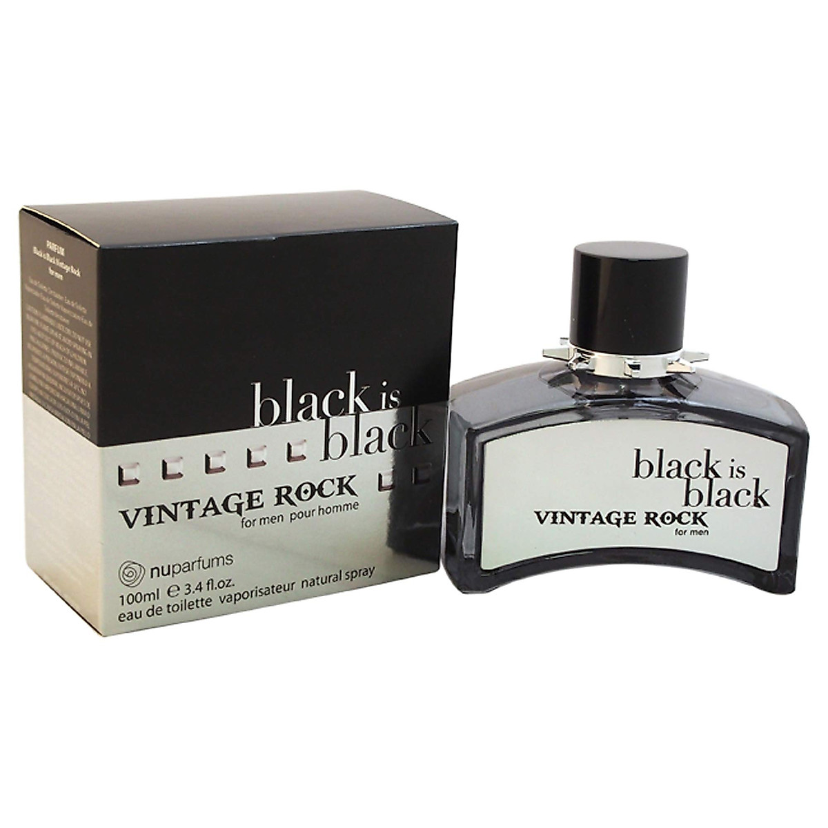 Nuparfums Group Black is Black Vintage Rock Eau de Toilette, 3.4 Ounce