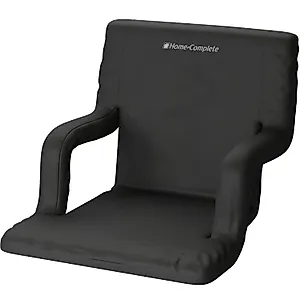 Home-Complete Wide Stadium Seat Chair Bleacher Cushion, 1-Pack, Black