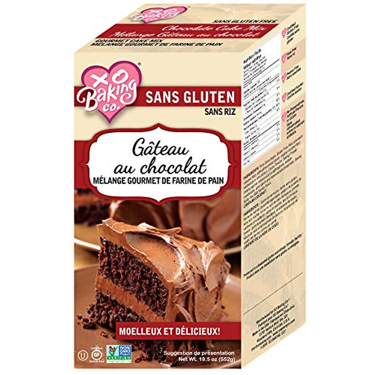 XO Baking Co. Chocolate Cake Mix - Flavorful Non-GMO Certified Chocolate Cake Baking Mix - No Preservatives or Artificial Flavors (1 Pack)