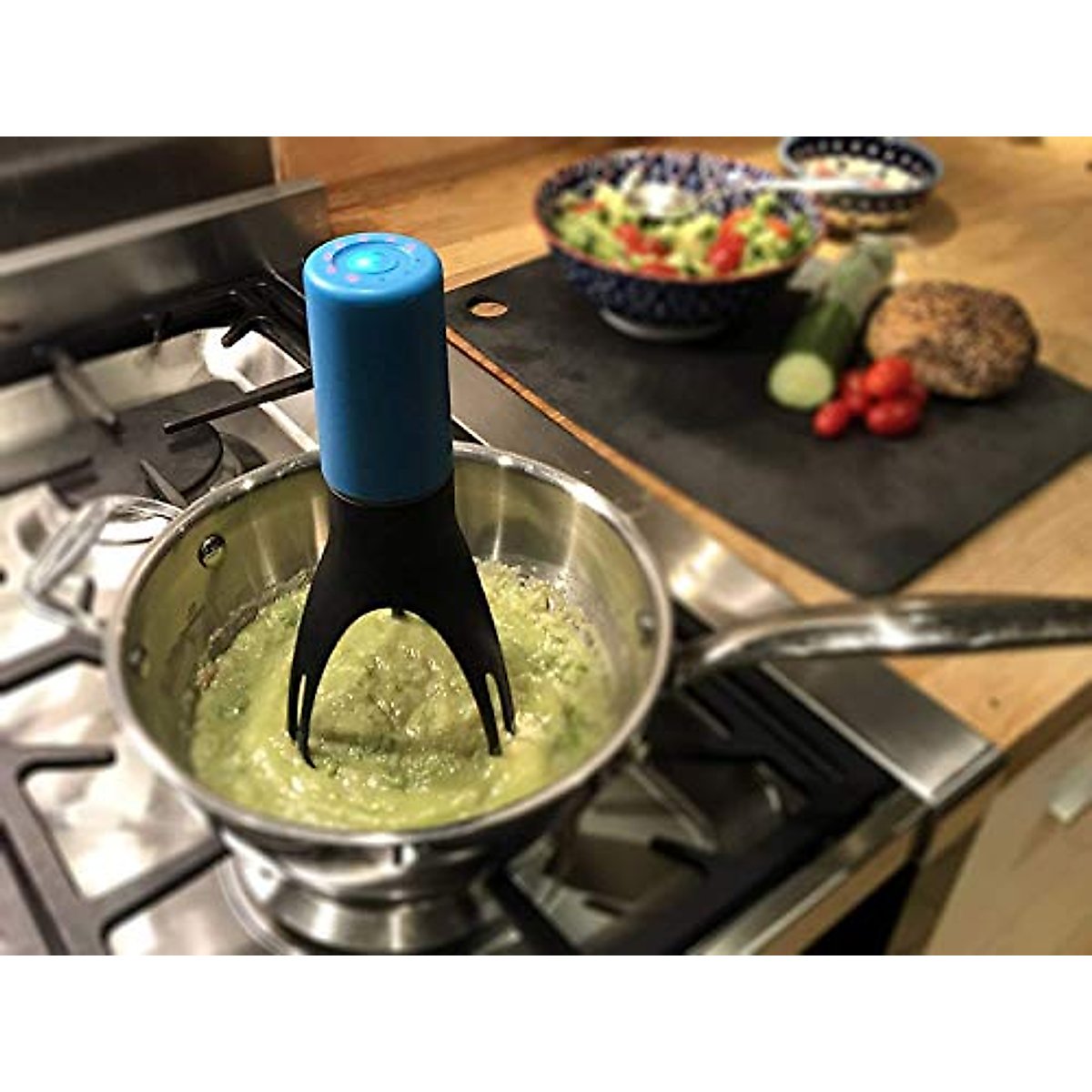 Uutensil Stirr - The Unique Automatic Pan Stirrer - With LED Speed Indicator, Red