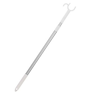 Long Pole with Hook Reach Stick Closet Pole 45" Extendable Pole with Long Handle for High Reaching Closet Rods, Window Curtain, Top Ceiling