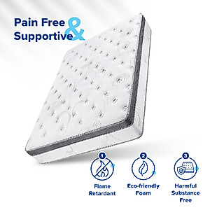 Olee Sleep,Memory Foam 12 inch Hybrid Euro Box Top Pocket Spring Mattress (King)