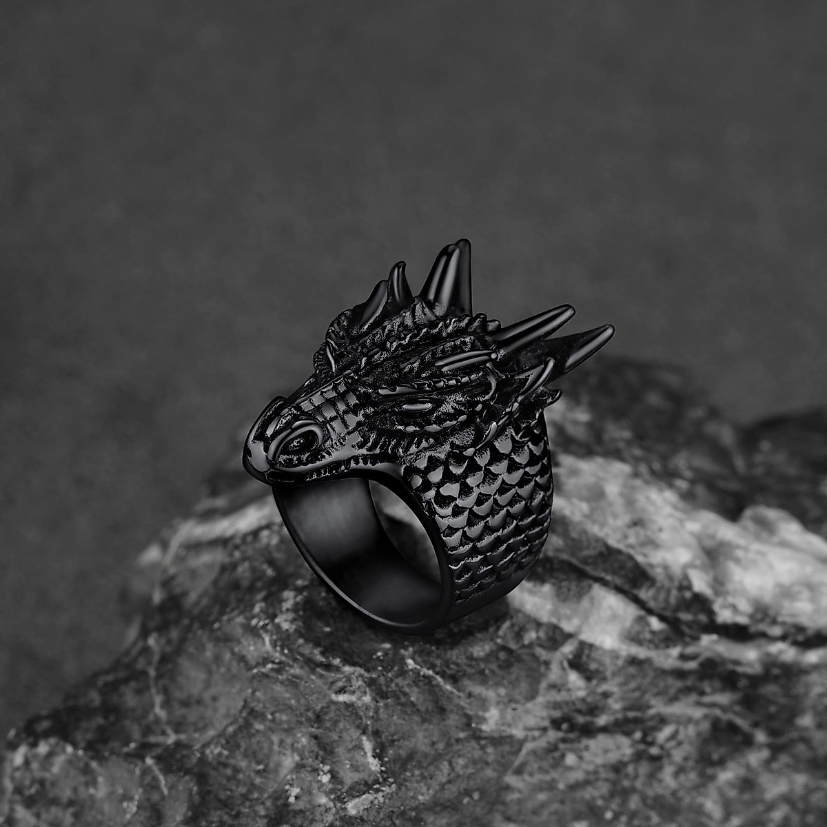 FaithHeart Punk Dragon Ring for Women Hip-hop Design Nordic Mythology Jewelry for Male