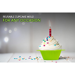 Exultimate Silicone Cupcake Mold Liners Holders Baking Supplies Flower Shaped Muffin Liner Set of 12