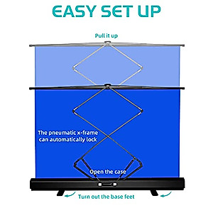 【Easy Set Up】 RAUBAY 6.2 x 5 ft Collapsible Blue Screen Backdrop Portable Retractable Chroma Key Panel Photo Background with Stand for Video Conference, Photographic Studio, Streaming