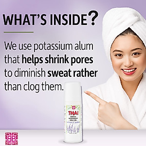 Thai Crystal Deodorant Stone Stick – Potassium Alum All Natural Deodorant for Women & Men – 2.125 Oz. Stick without Animal Testing or Chemicals by The Beauty Box