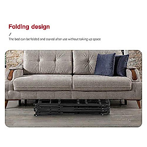 Bed Frame Foldable Heavy Duty Mattress Metal Platform Slat No Box Spring Needed Easy Assembly Noise-Free Black (Full)