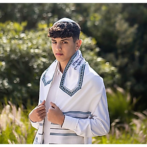 GALILEE SILKS The Peace wool Tallit for men, Bar Mitavah Tallit, Jewish prayer shawl, 72 inches by18 inches