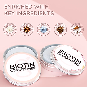 GoodMood Biotin Shampoo and Conditioner Bars for Hair Growth - Solid Set to Combat Thinning Hair Loss