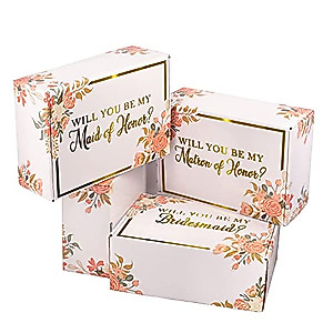 Bridesmaid Proposal Boxes - Set of 8 With Crinkle Paper for Bridal Party - Will You Be My Bridesmaid Boxes, Maid of Honor, Matron of Honor