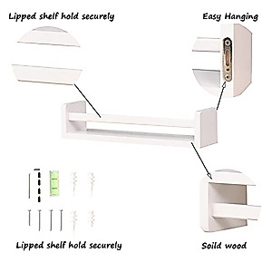 U/C Nursery Floating Shelf,Wall Mounted Nursery Book Shelves,Set of 2 Rustic U Shaped Book Shelf Organizer for Farmhouse Decor,Corner Display Hanging Spice Rack for Bathroom Kitchen.