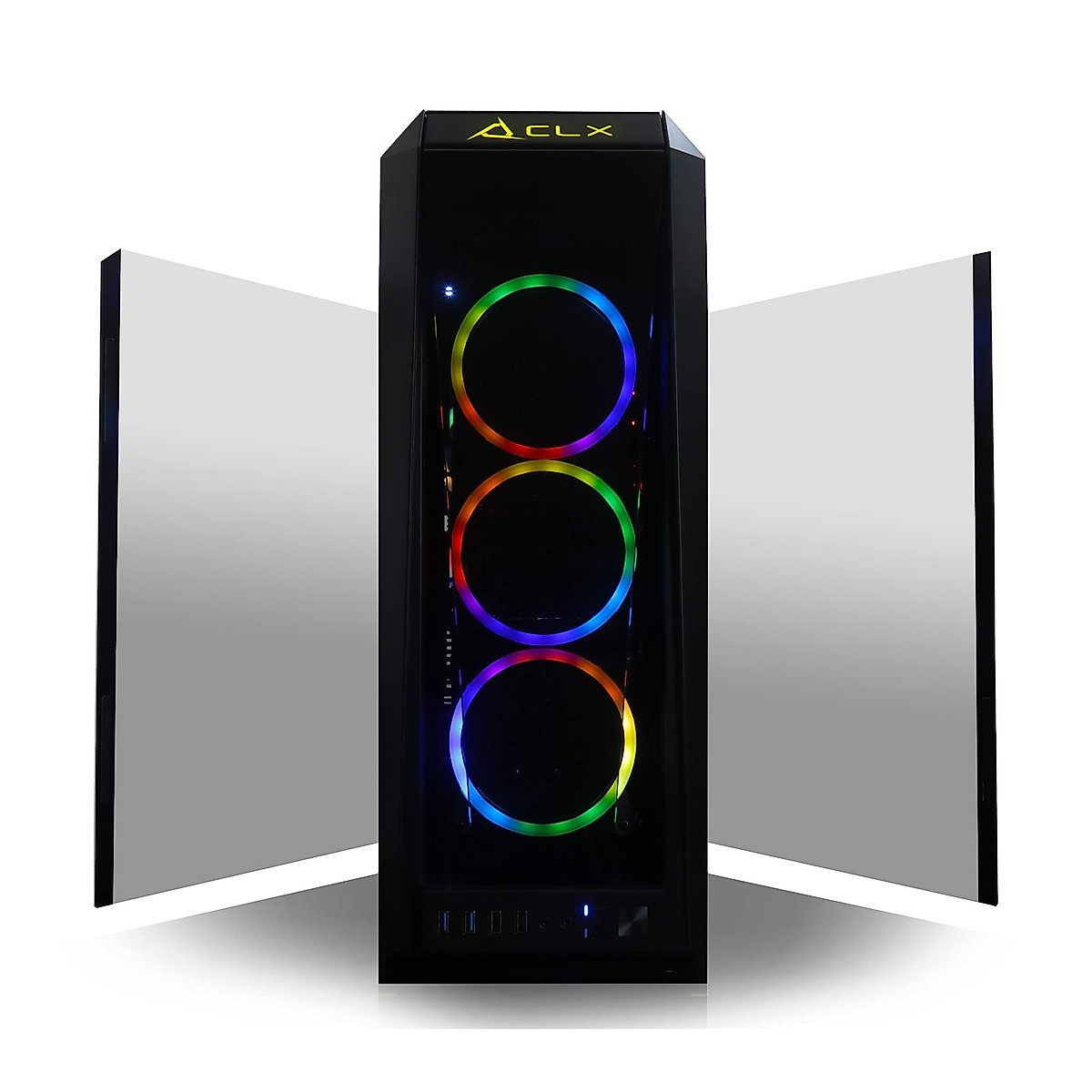 CLX Set VR-Ready Gaming Desktop - Liquid Cooled AMD Ryzen 7 5800X 3.8Ghz 8-Core Processor, 64GB DDR4 Memory, GeForce RTX 3070 8GB GDDR6 Graphics, 1TB SSD, 6TB HDD, WiFi, Windows 11 Home 64-bit, Black