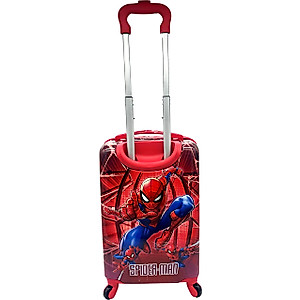 Fast Forward Kids Licensed Hard-Side 20” Spinner Luggage Lightweight Carry-On Suitcase (Spiderman - 2)