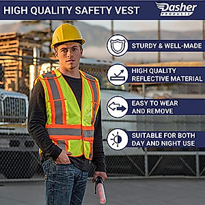 High Visibility Safety Vest – ANSI Class 2 Breakaway Vest with 5 Pockets, Yellow with Adjustable Hook and Loop Closure, Hi Vis Breathable Mesh, Heavy Duty Work Wear for Men or Women, 3 Pack (XL/XXL