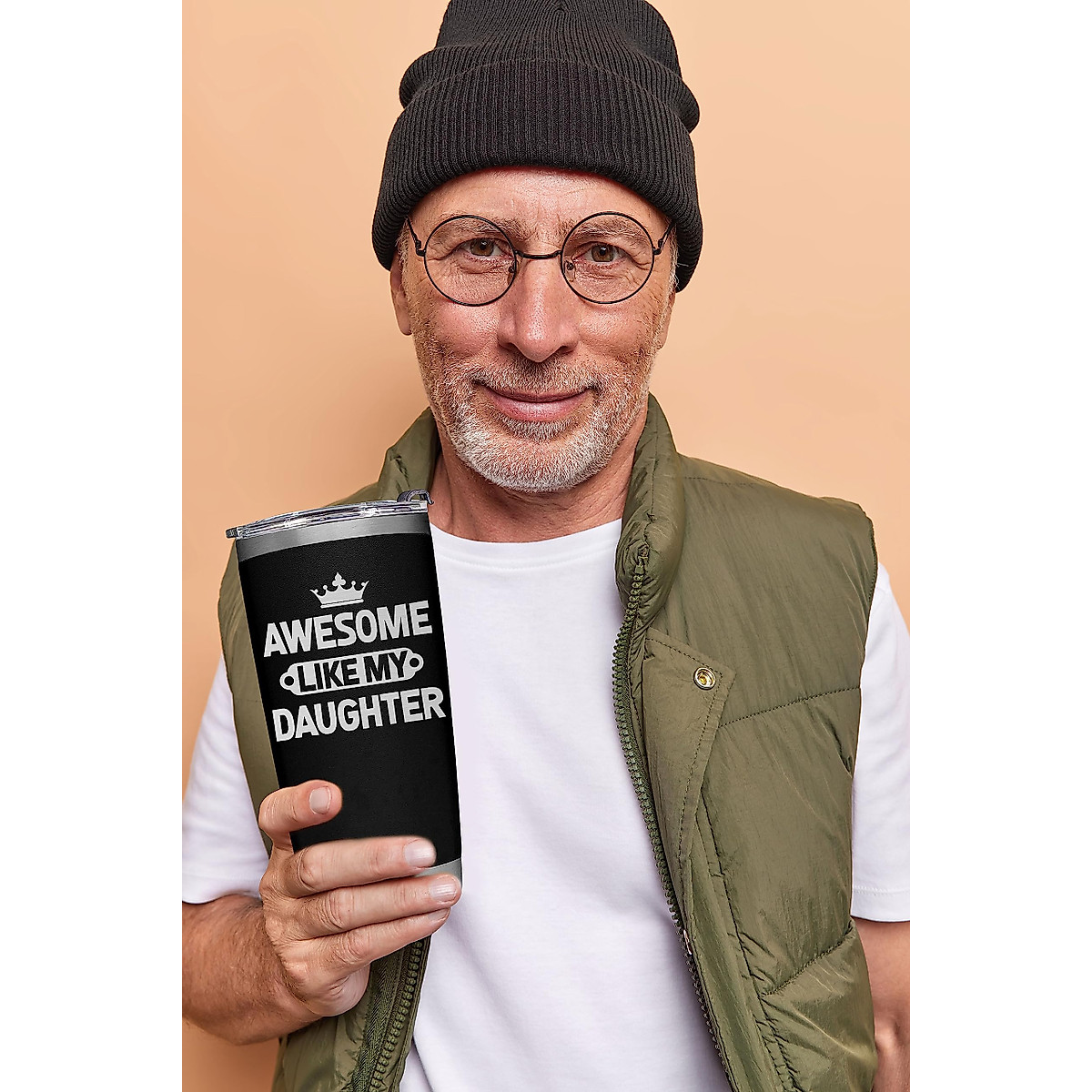 RHYTHMHEART Father’s Day Gifts for Dad from Daughter - Dad Birthday Gifts from Daughter - Funny Dad Gifts from Daughter - Dad Birthday Gifts Ideas from Daughter - Awesome Dad 20oz tumbler