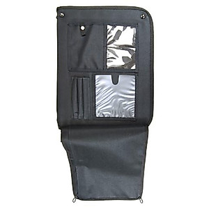 Top Flight Titanium Zipper Binder with 1.5 Inch Slant D-Rings, Foldout Pouch, CD Carrier and Interior File Pocket, 13.5 x 11 Inches, 1 Binder, Black/Red (4511491)