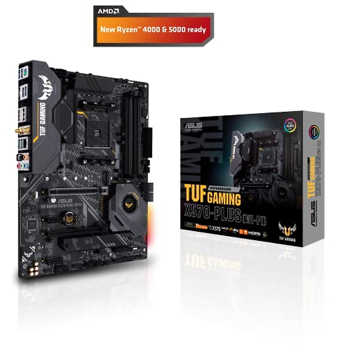 ASUS AM4 TUF Gaming X570-Plus (Wi-Fi) AM4 Zen 3 Ryzen 5000 & 3rd Gen Ryzen ATX Motherboard with PCIe 4.0, Dual M.2, 12+2 with Dr. MOS Power Stage