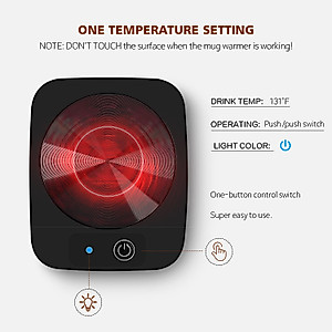 Lesipee Mug Warmer, Smart Candle Warmer, Electric Coffee Warmer with Aluminum Metal Panel for Office, Desk Accessories, Cup Warmer Electric Beverage Warmer for Cocoa, Tea, Milk, Gifts for Dad