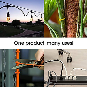 Power Gear 8-Inch Zip Ties, 100 Pack, Durable Nylon, Self-Locking, 40 Lbs. Tensile Strength, 1 7/8 Inch Maximum Diameter, Assorted Neon, 50296