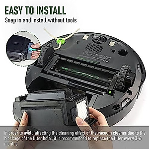 ALSTON HEPA Filter Replacements 12PCS for iRobot Roomba I E & J Series, i7 i7+/plus i3 i3+ i4 i6 i6+ i8 i8+ E5 E6 E7, High Efficiency Roomba Filters with Cleaning Brush…
