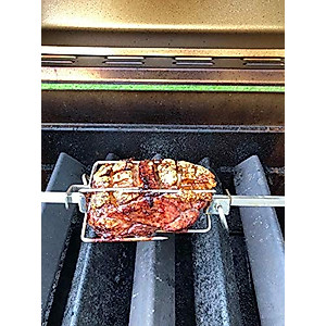 onlyfire 6102 Stainless Steel Grill Rotisserie Forks(1-Pair)-Fits for Weber 3/8" and 5/16" Square Spit Rods