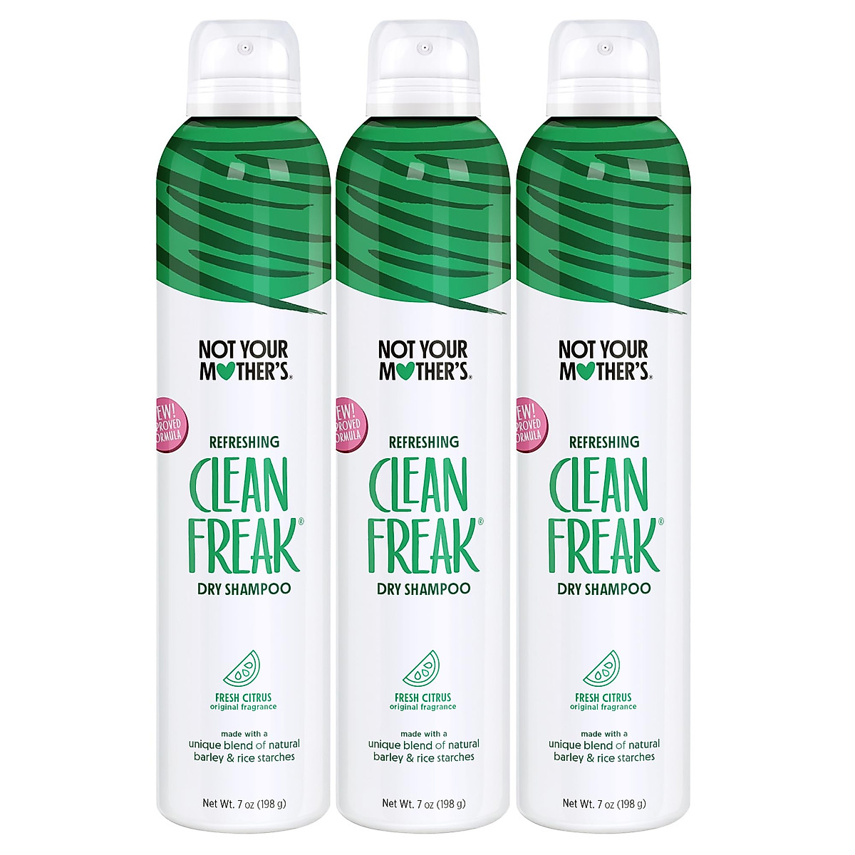 Not Your Mother's Clean Freak Refreshing Dry Shampoo (3-Pack) - 7 oz - Waterless Shampoo Instantly Refreshes Hair Between Washes - Fresh Citrus Scent