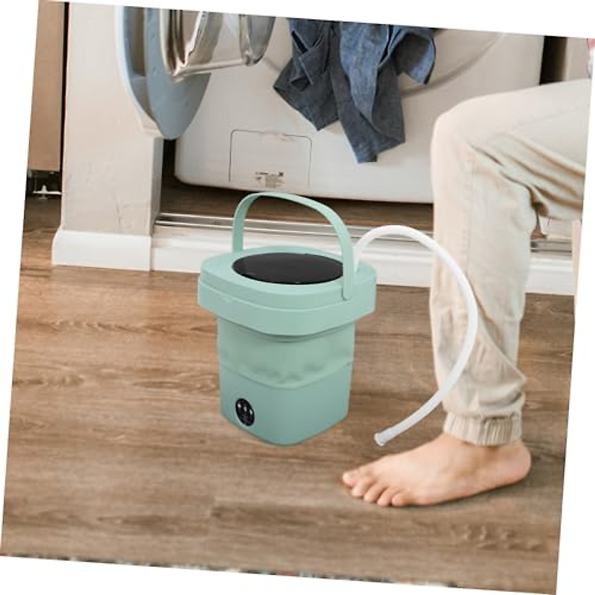 LIFKICH Folding Washing Machine Mini Washer Portable Clothes Washer Small Laundry Machine Washing Machine Foldable Washing Machine Mini Portable Bucket Washing Machine Plastic Green