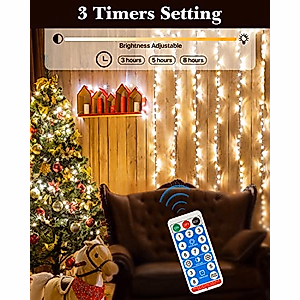 BUYISNIS Solar String Lights Outdoor, 66Ft 200 LED Solar/USB Powered Fairy Lights, 8 Modes with Remote Christmas Lights for Patio Garden Tree Party Yard Weeding Xmas Outside Decoration (Warm & White)