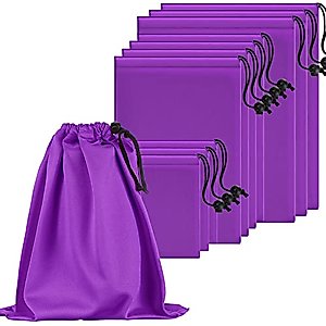 Konohan Storage Bag Adult Microfiber Drawstring Bags Small Drawstring Pouch Adjustable Cloth Bags Foldable Ditty Bag Game Konohan Cosmetic Glass (Purple 6 x 6 Inch 10 x 7 Inch 12 x 9 Inch) 1.0 Count