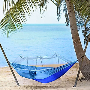 KEPEAK Camping Hammock with Net Netting, Single & Double Tree Hammock Net, Lightweight Nylon Portable Hammock for Backpacking, Camping, Travel, Beach, Yard