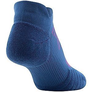 Under Armour Women's Play Up No Show Tab Socks, 3-Pairs , Deep Sea/Breaker Blue/Electro Pink , Medium