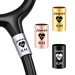VNOX Stethoscope Name Tag Charms Personalized for Nurse Custom Stethoscope Accessories Stainless Steel Engraved Stethoscope ID Tag Label Classic Medical Graduation Gifts for Nurses Doctor Vet Student