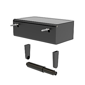 WZKALY Toilet Paper Holder with Shelf - Flushable Wipes Dispenser & Storage Fits Any Bathroom, Keep Your Wet Wipes Hidden - Stainless Steel Wall Mount Bathroom Organizer -（Matte Black, Regular roll）