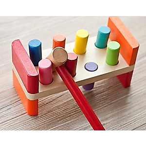 Joyshare Pounding Bench Wooden Toy with Mallet, Hammer Toys for Toddlers 2-3 4 5 Year Old