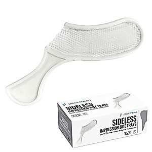 Dental Tools for Impressions, Disposable Dental Bite Registration Trays (Sideless), Mouth Trays for Teeth Molds White Bite Trays (Single Box of 50)
