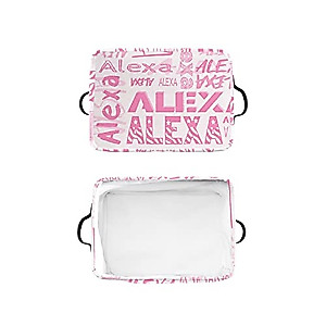 ZAACUSTOM Waterproof Personalized Basket Toy Storage Bin with Name for Boys Girls Kids Foldable Custom Baskets with Handles for Closet Shelf, Customized Nursery Boxes and Cubes Organizer, 1 Pack
