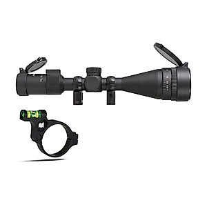 Monstrum Guardian 4-12x50 AO Rifle Scope with Parallax Adjustment | Black | Monstrum Rifle Scope Level Bubble | 1 inch Diameter | Bundle