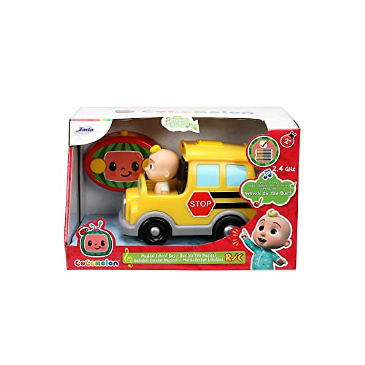 Jada Toys Cocomelon 7.5" School Bus RC Remote Control Car, Toys for Kids