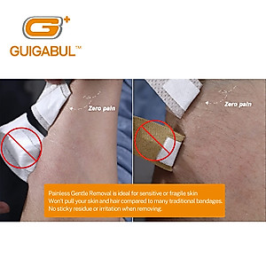 Painless Removal Silicone Bandages for Elderly Sensitive Skin - 40 Counts 0.75''x3'' Medium and 15 Counts 1.63''x4'' Extra Large Bandages by G+ GUIGABUL - Hypoallergenic - Latex Free