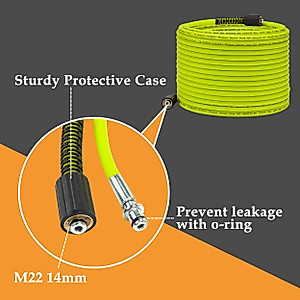 M MINGLE Pressure Washer Hose 50 FT x 1/4" - Replacement Power Wash Hose High Pressure Washer Gun Snow Foam Lance