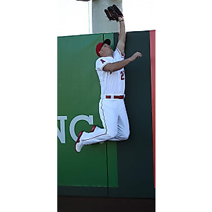 Rawlings | MARK OF A PRO LITE Youth Baseball Glove | Right Hand Throw | 10.5" - Basket Web | Mike Trout Model - Grey/Red/Navy